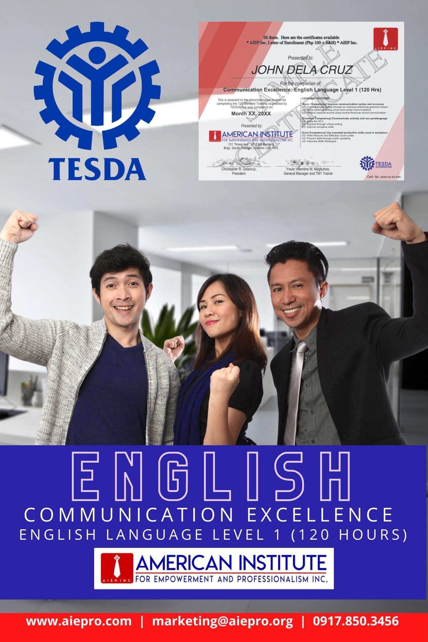 CXS English TESDA • American Institute for English Proficiency
